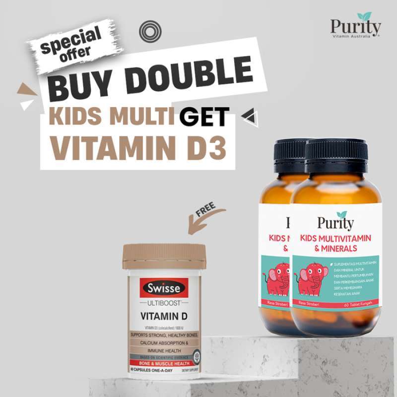 Promo Purity Vitamin Double Smart Kids Multivitamin Chewable 60 Tablet ...