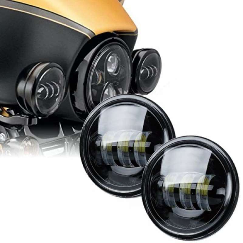 Promo Daymaker 4.5inch passing lamp black u/motor harley/motor costum ...