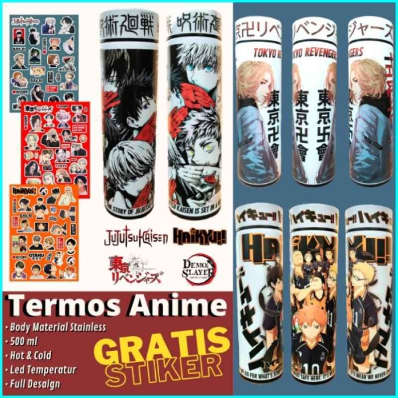 Promo TERMOS LED ANIME // BOTOL TEMPAT MINUM ANIME HAIKYUU JUJUTSU ...