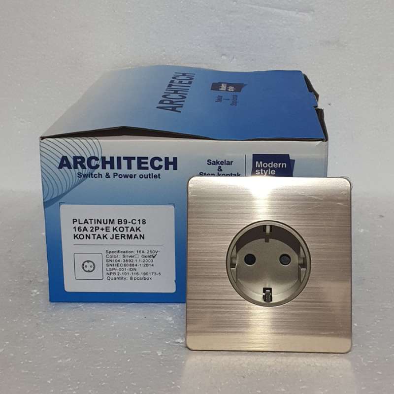 Jual Stopkontak / Stop Kontak Architech Platinum Rose Gold B9-c18 16a ...