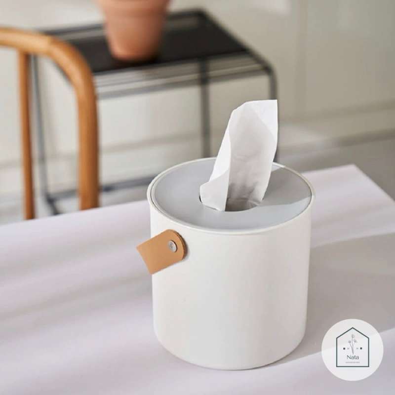 Jual round tissue box tempat tisu roll tissue box aesthetic bulat di ...