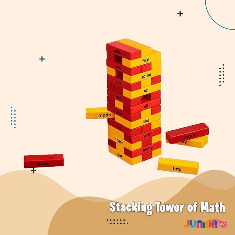 Jual Stacking Tower Of Math/ Sight Words/ Learning Sight Words And Math ...
