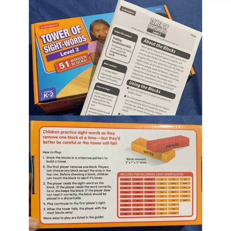 Jual Stacking Tower Of Math/ Sight Words/ Learning Sight Words And Math ...