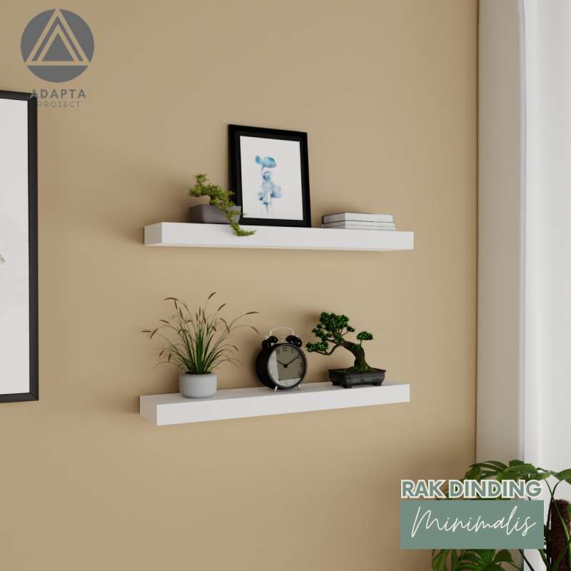 Jual Paket 2 Pcs Rak Dinding Minimalis Ukuran 60x12x4 cm - Ambalan ...