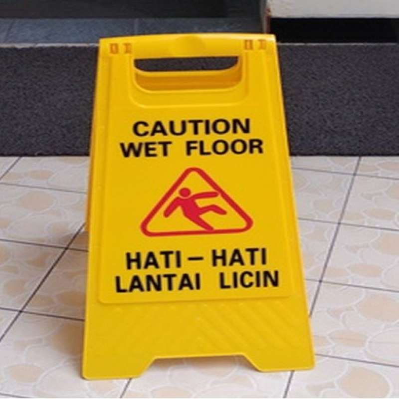 Jual Warning Sign Caution Wet Floor,papan Tanda Peringatan Lantai Licin ...