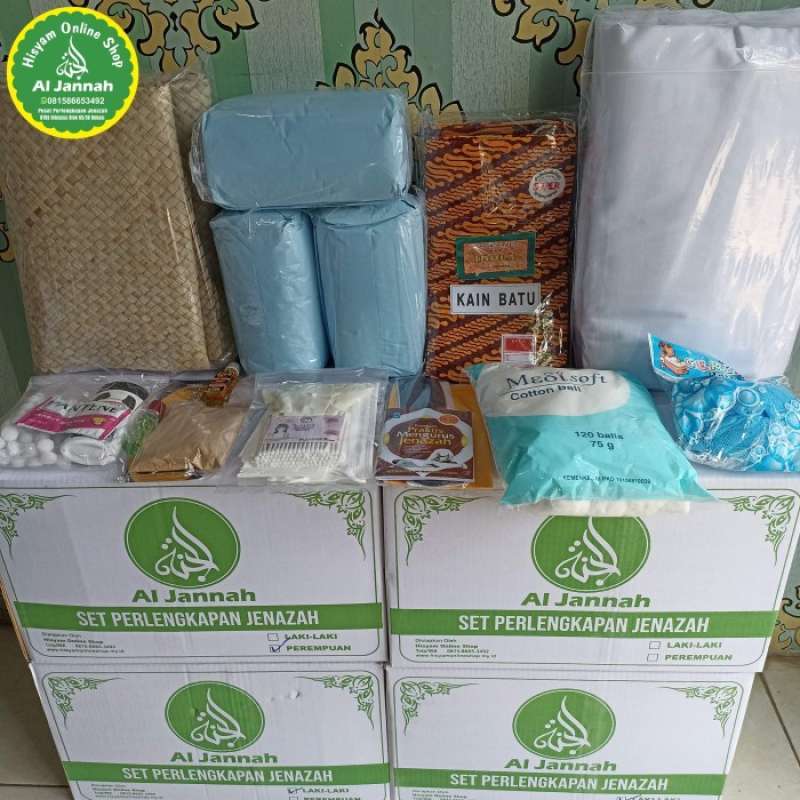 Promo Set Lengkap Pengurusan Jenazah Al Jannah| Kain Kafan Super |Kain ...