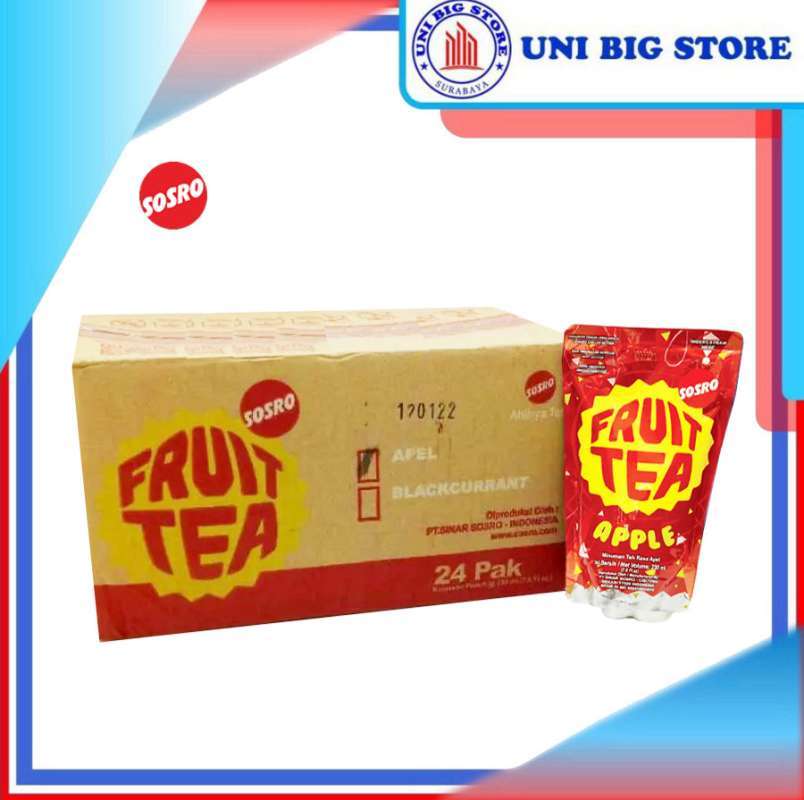 Jual Sosro Fruit Tea Apple Pouch 230 ml x 24 pcs DUS Teh Buah Apel di ...