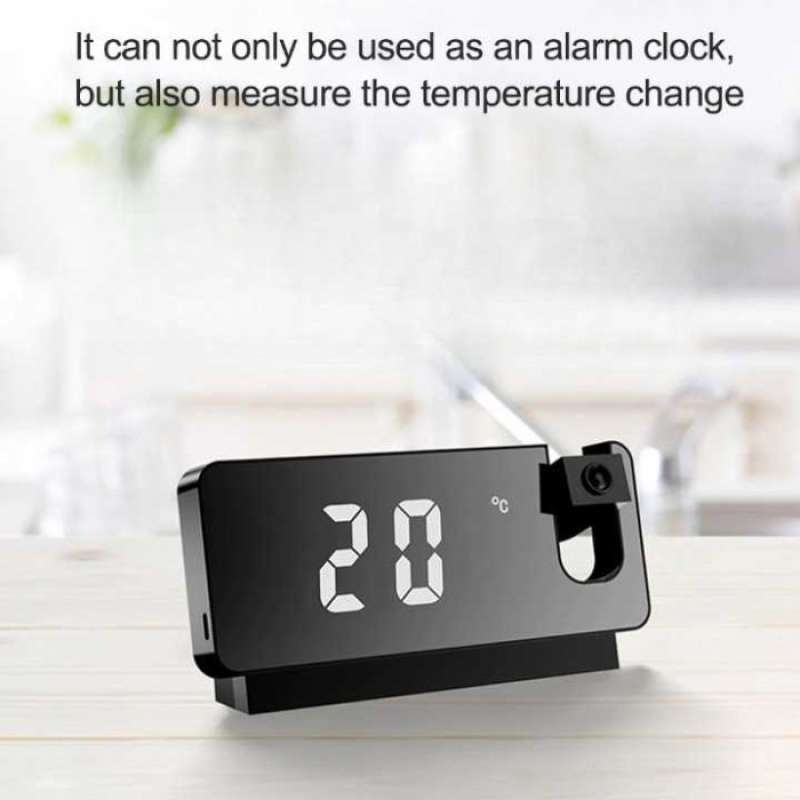 Promo Jam Alarm Meja LED Digital Clock Proyektor Temperature Minimalis ...