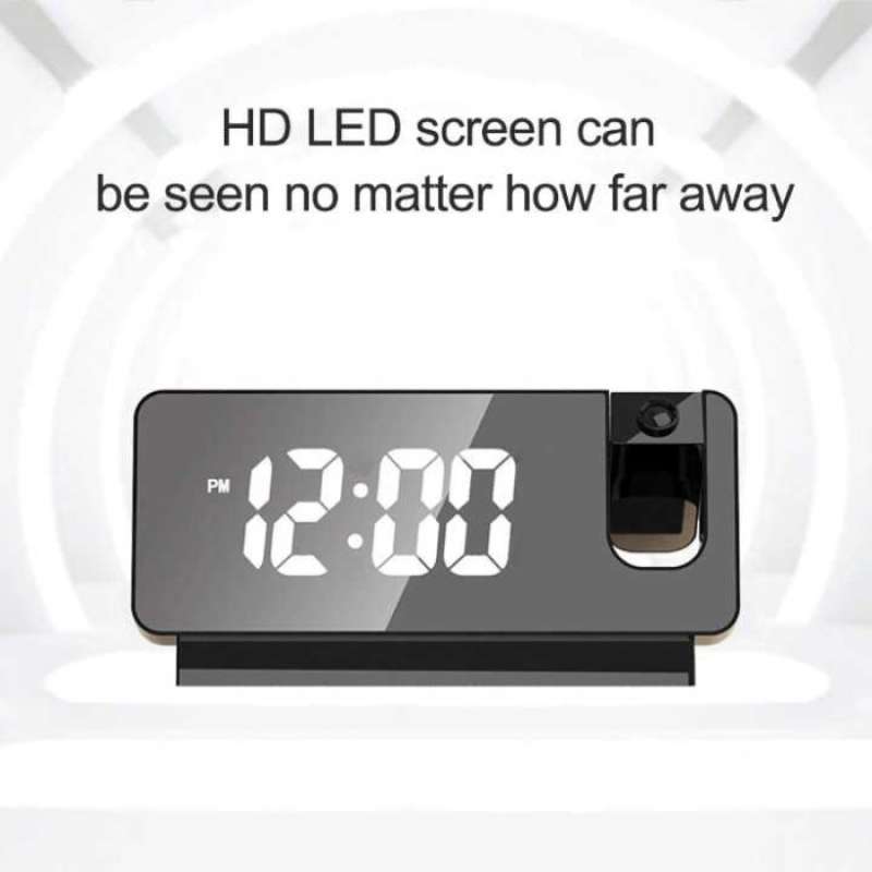 Promo Jam Alarm Meja LED Digital Clock Proyektor Temperature Minimalis ...