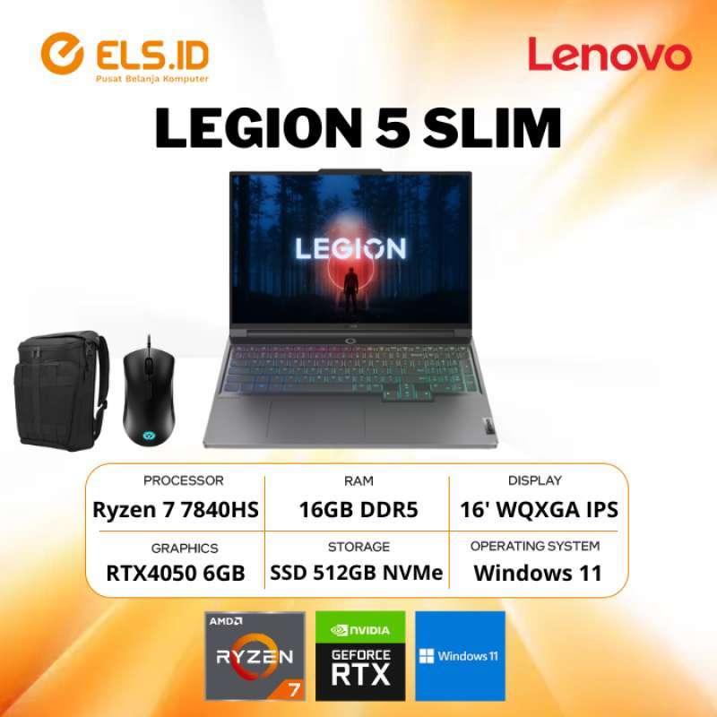 Jual Lenovo Legion 5 Slim 16APH8 Ryzen 7 7840HS 16GB SSD 512GB RTX4050 ...