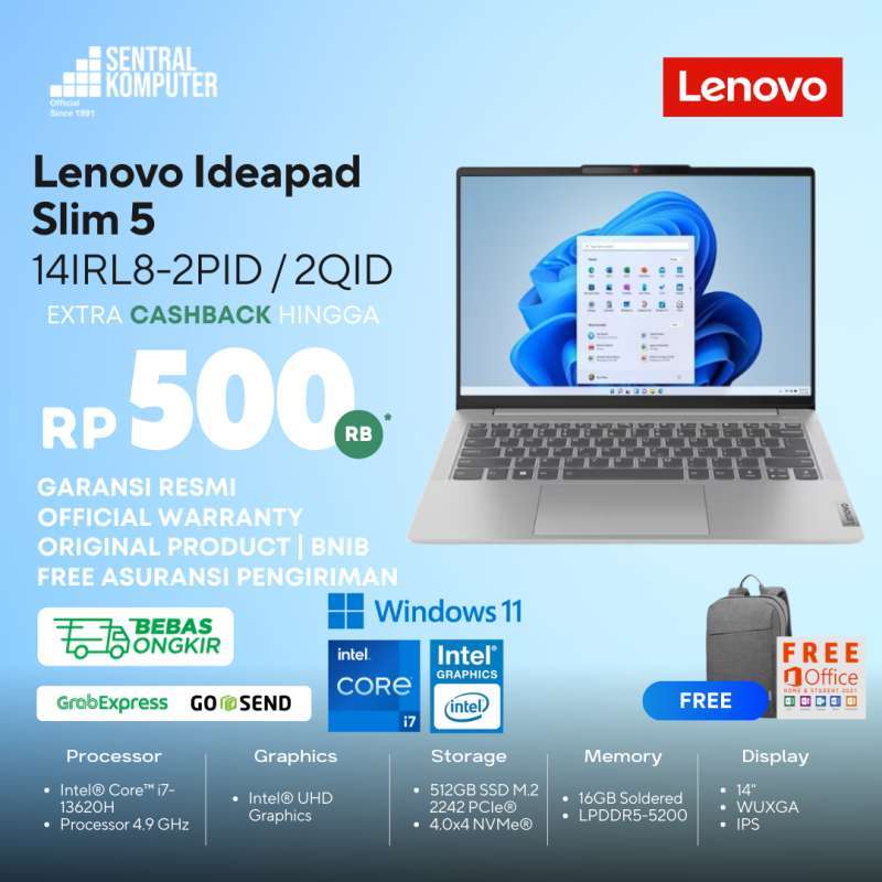 Jual Lenovo Ip 5 14irl8-2pid/2qid I7-13620h 16gb 512gb Win 11 & Ohs ...