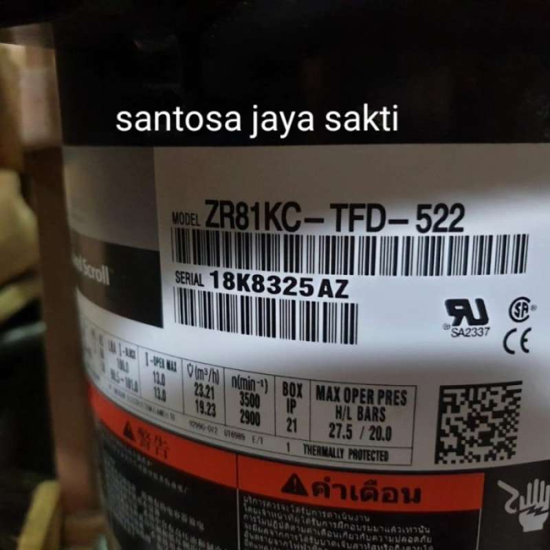 Promo Compressor Copeland Scroll ZR81KC-TFD-522. R22. 3 Phase Diskon 33% di Seller Elekto Store ...