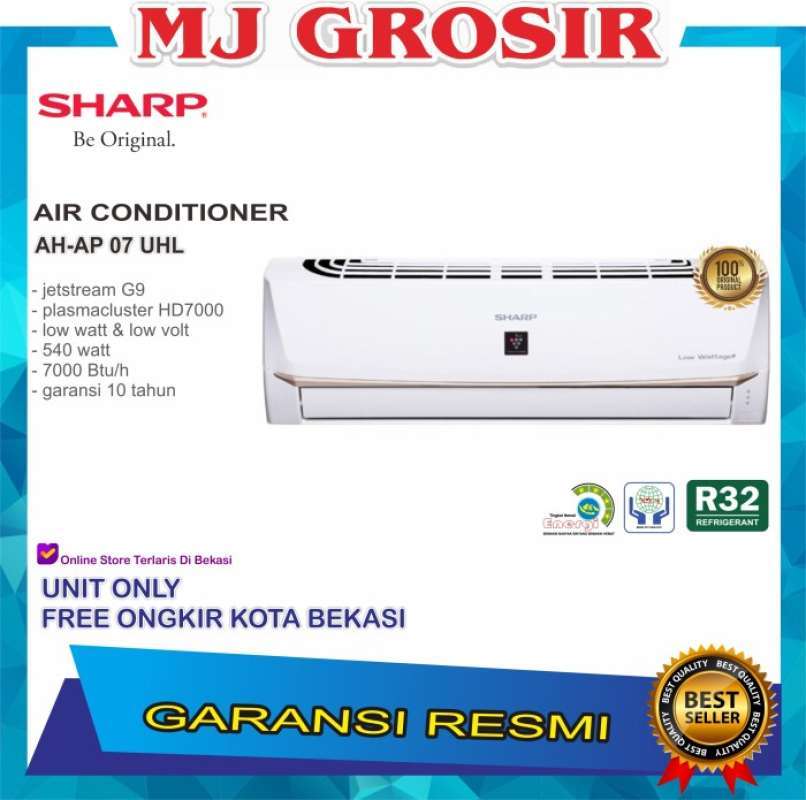 Jual Ac Sharp Ah-ap 07 Uhl 7 Udl 3/4 Pk R32 Plasma Low Watt Unit Only Di Seller Elekto Store ...