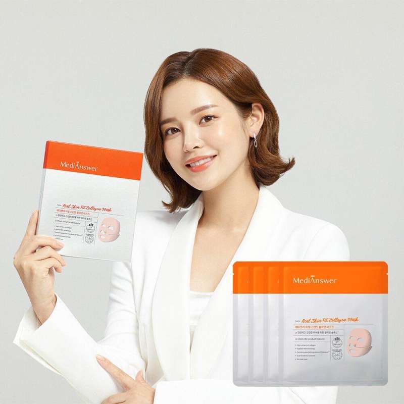 Promo MediAnswer Real Skin Fit Collagen Mask Sheet 4ea Diskon 4% di ...