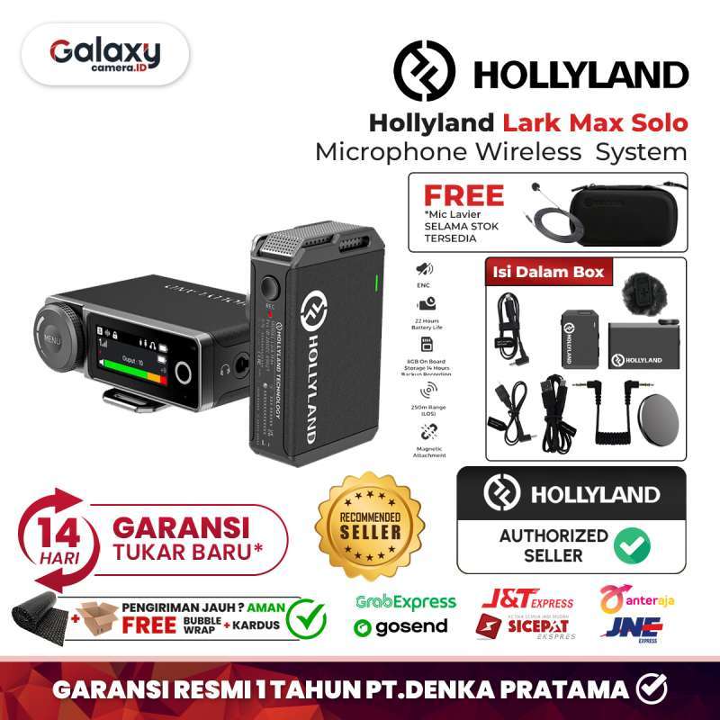 Jual Hollyland LARK MAX Solo 2 Person Wireless Microphone Mic Record ...