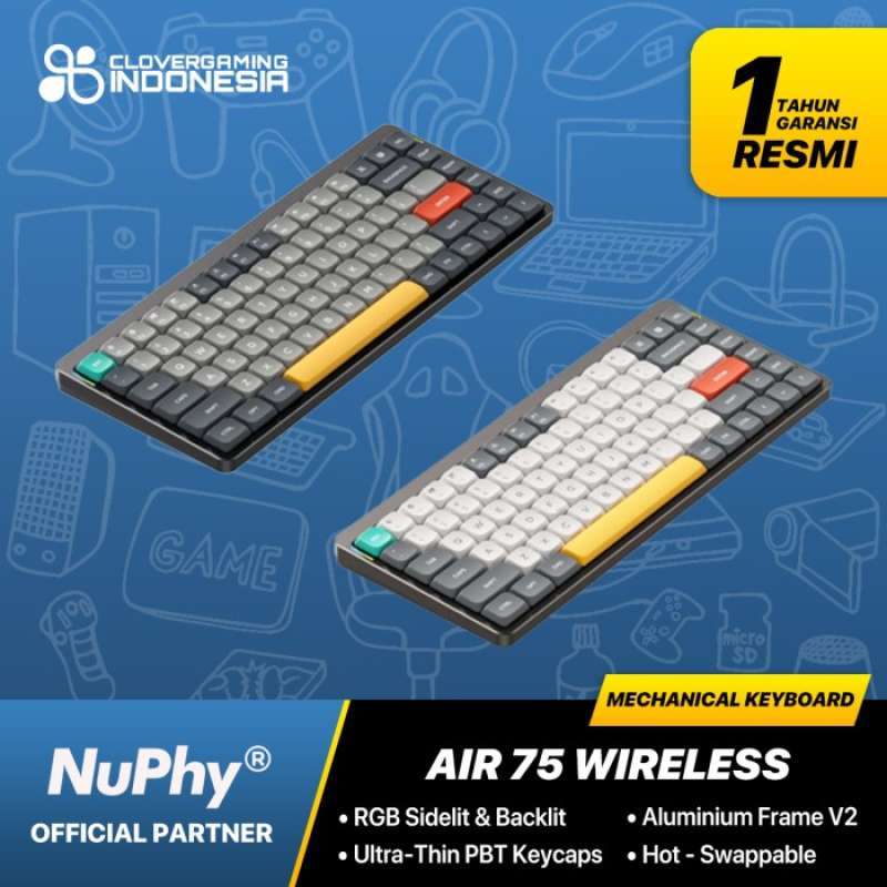 Promo NuPhy Air75 / Air 75 RGB ANSI Hot-swappable Wireless - Gaming ...