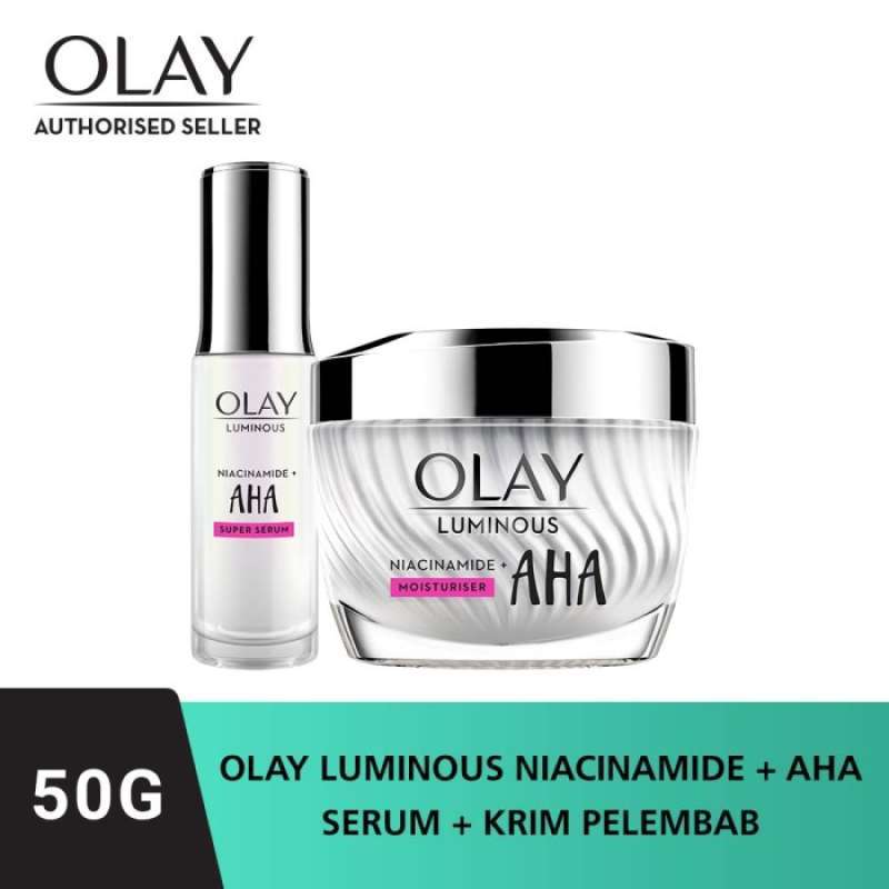 Promo Olay Luminous Niacinamide+AHA Moisturizer Serum Paket Skincare ...