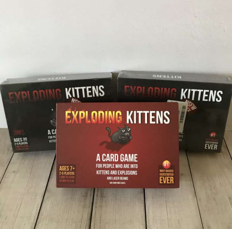 Promo Exploding Kittens RED Box Black Box Streaking Kittens board game ...