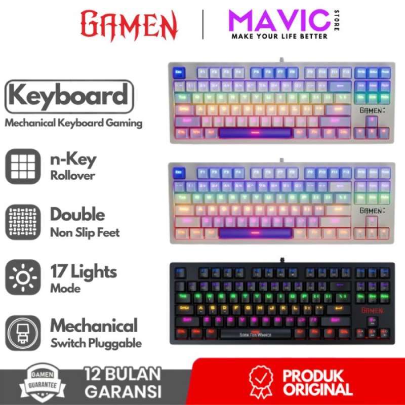 Promo Gamen Titan Ii Mechanical Pluggable Switch Blue Gaming Keyboard ...