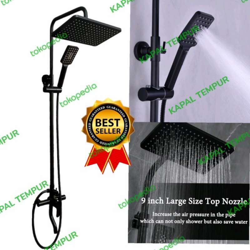 Promo Shower Column Set Hitam / Shower Tiang Sus 304 Panas Dingin H17 ...