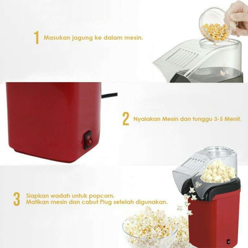 Jual Alat Mesin Pembuat Jagung Pop Corn Elektrik Mini Popcorn Maker ...