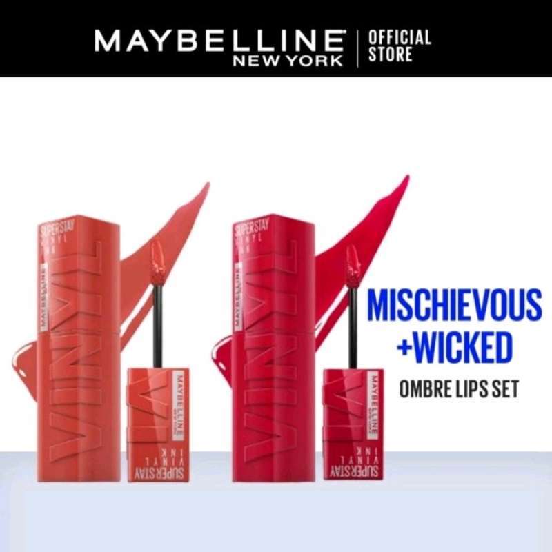 Jual Paket Ombre Maybelline Superstay Vinyl Ink Michivous + Wicked Di ...