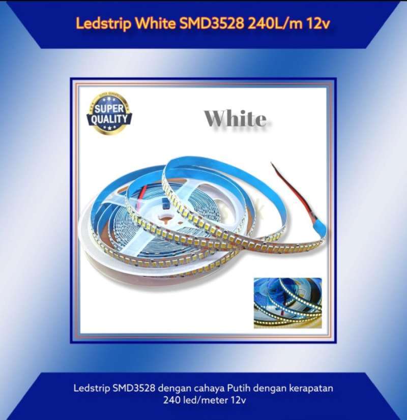 Promo Ledstrip Smd3528 240 Led Per Meter Warna Putih 12V 10Mm Pcb Diskon 23% di Seller Sejahtera ...