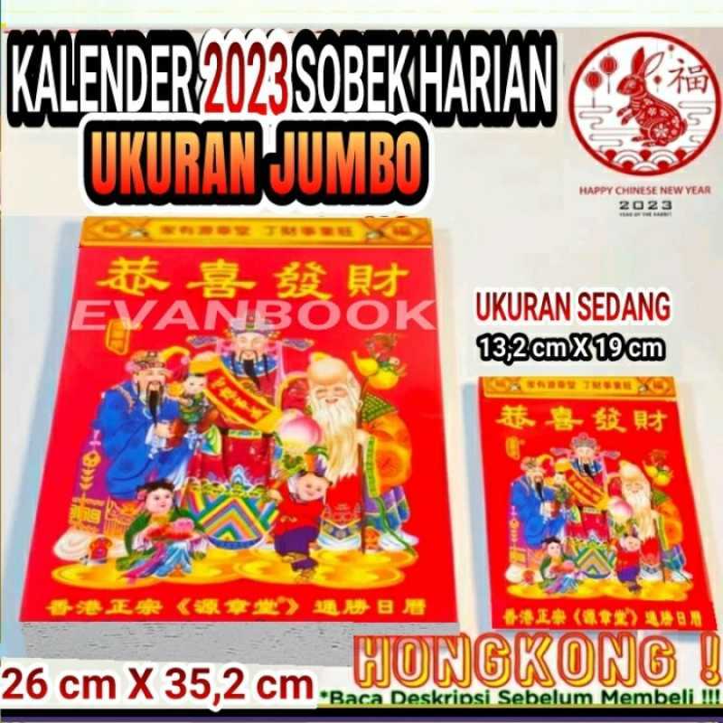 Promo Kalender Harian Sobek Hongkong China Jumbo Ukuran 26 Cm X 35 Cm ...