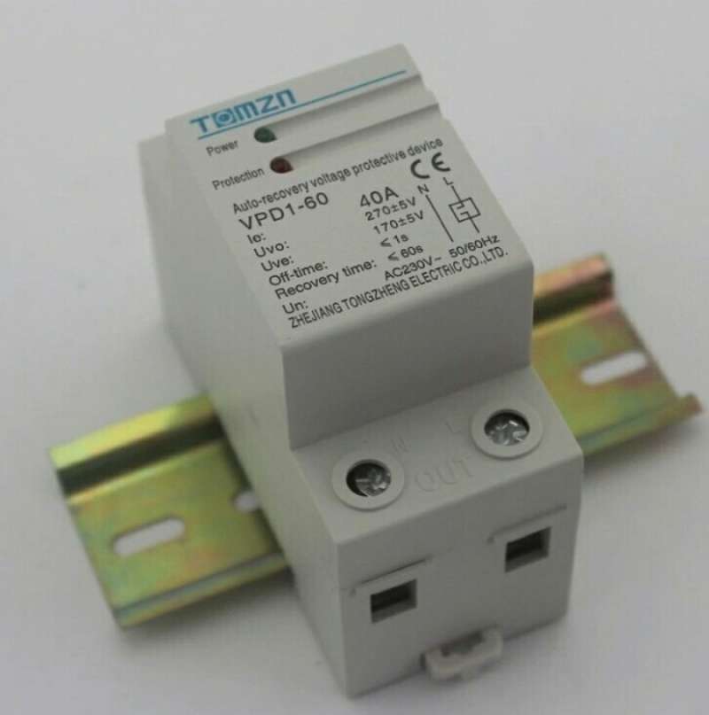 Jual PROTECTOR AUTO RECOVERY MCB DIN RAIL UNDER / OVER VOLTAGE 230V 40A ...
