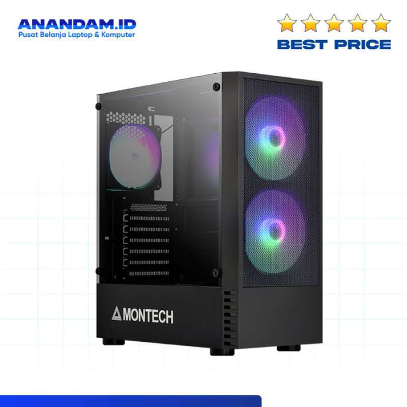 Jual Casing Montech X2 Mesh White - ATX Tempered Glass Gaming Case di Seller ANANDAM.ID Official ...