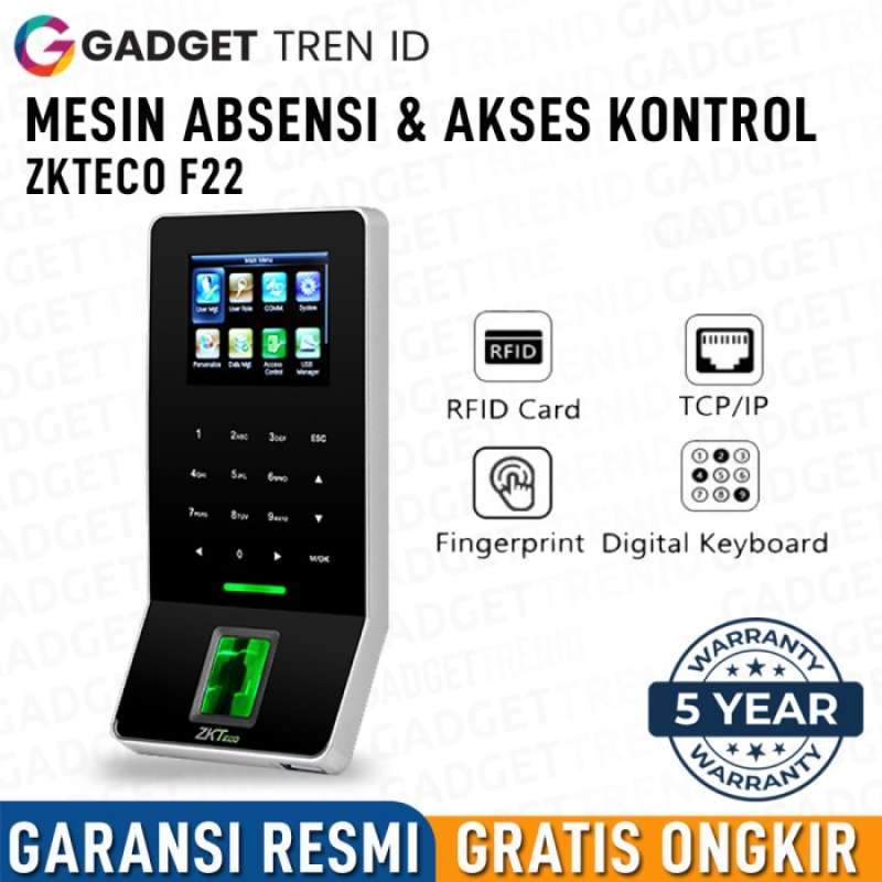 Jual Mesin Absensi Fingerprint & Kartu Zkteco F22 Bisa Akses Kontrol di Seller Mauwazt - Kapuk ...