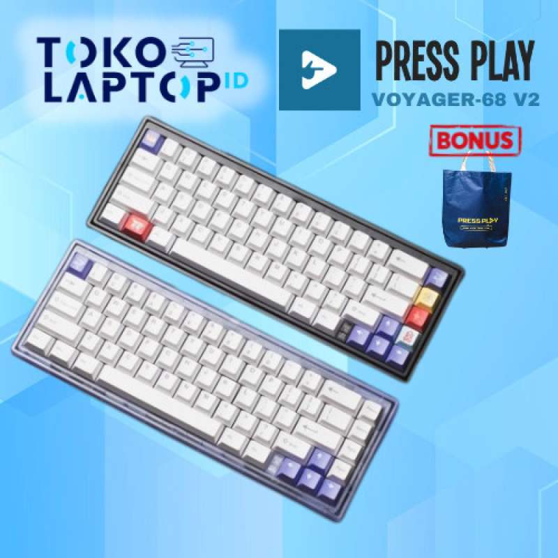 Jual Press Play Voyager68 V2 65% Mechanical Keyboard Wireless Keyboard ...