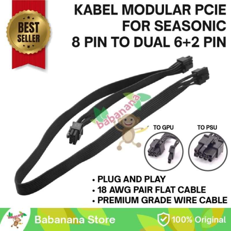 Promo Kabel modular pcie 8 pin to 6+2 for mining gaming power vga psu ...