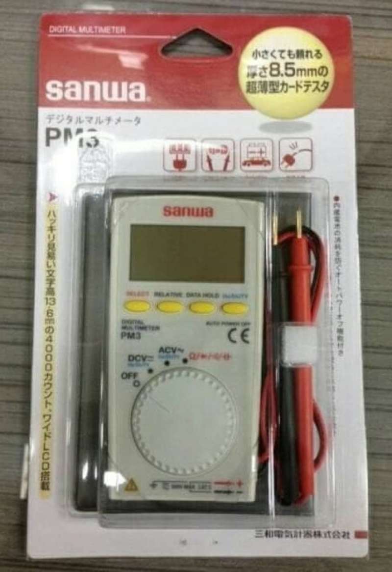 Promo Sanwa Pm3 Digital Pocket Size Card Multimeter Pm-3 Japan ...