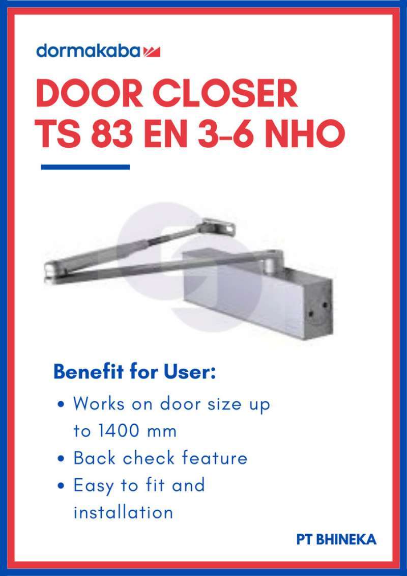 Promo Dorma TS83 EN 3-6 NHO dormakaba door closer TS 83 EN 3-6 Non Hold ...