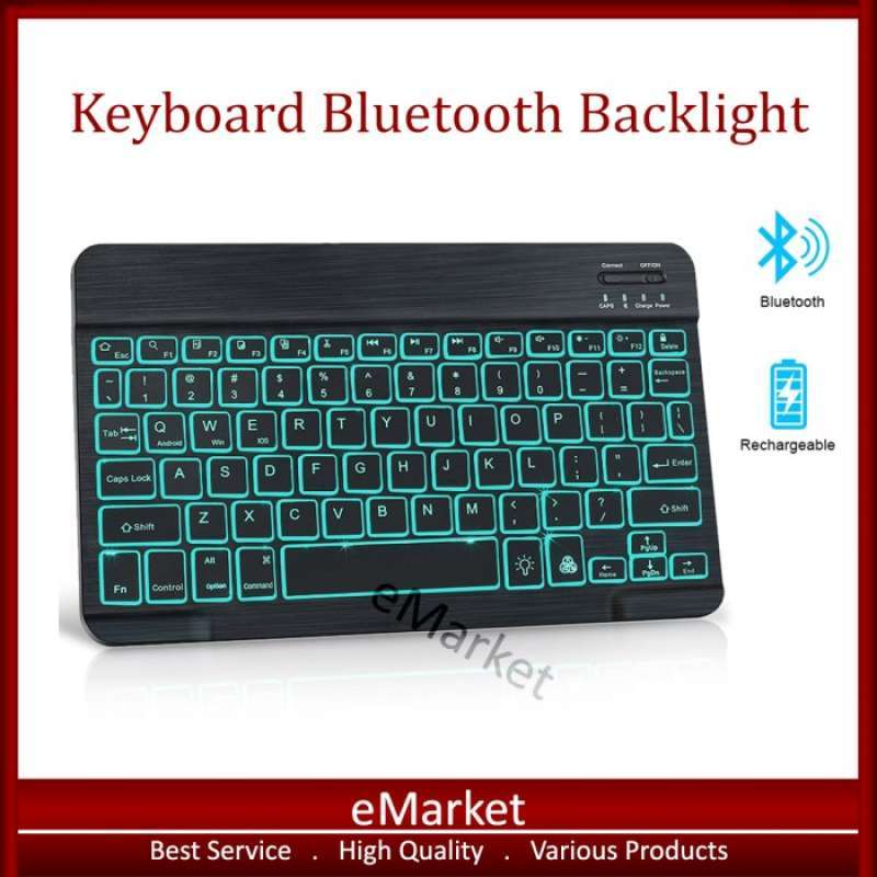 Promo keyboard bluetooth backlight rgb / universal android ios windows ...