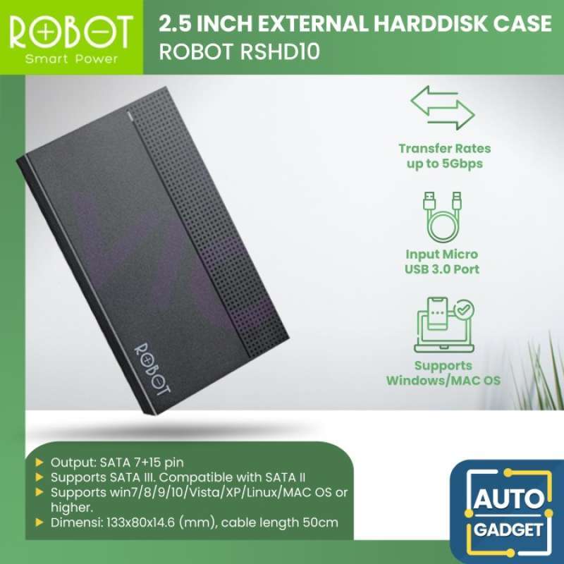 Promo Robot 2.5 Inch Usb 3.0 Sata Hdd Enclosure Casing Hard Disk Diskon ...