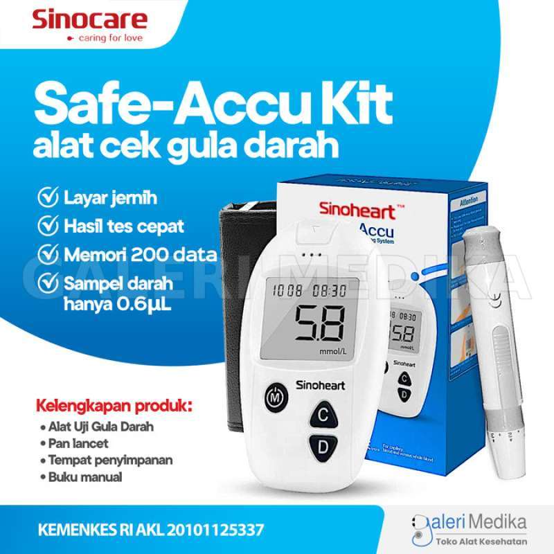 Promo sinocare safe-accu alat cek gula darah - blood glucose meter ...
