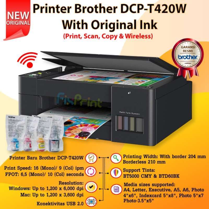 Promo PRINTER BROTHER DCP-T420W T420 Inkjet AIO Wifi Broter T 420 ...