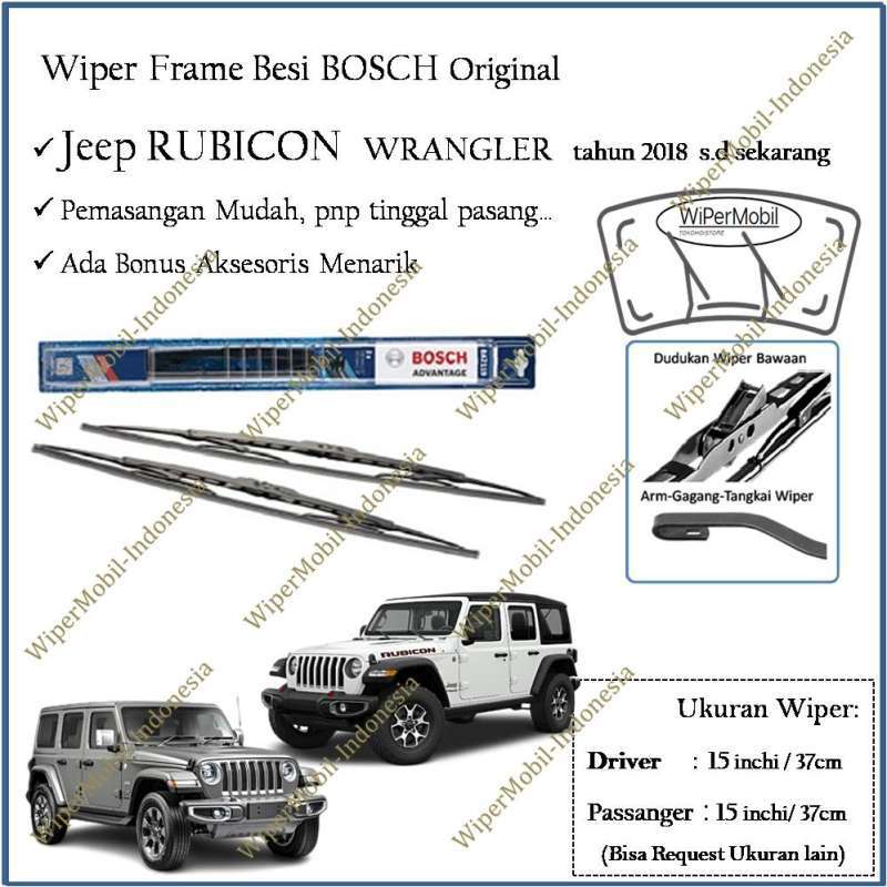 Promo Wiper Frame Besi Bosch Kaca Mobil Jeep Rubicon Wrangler 2018 2019
