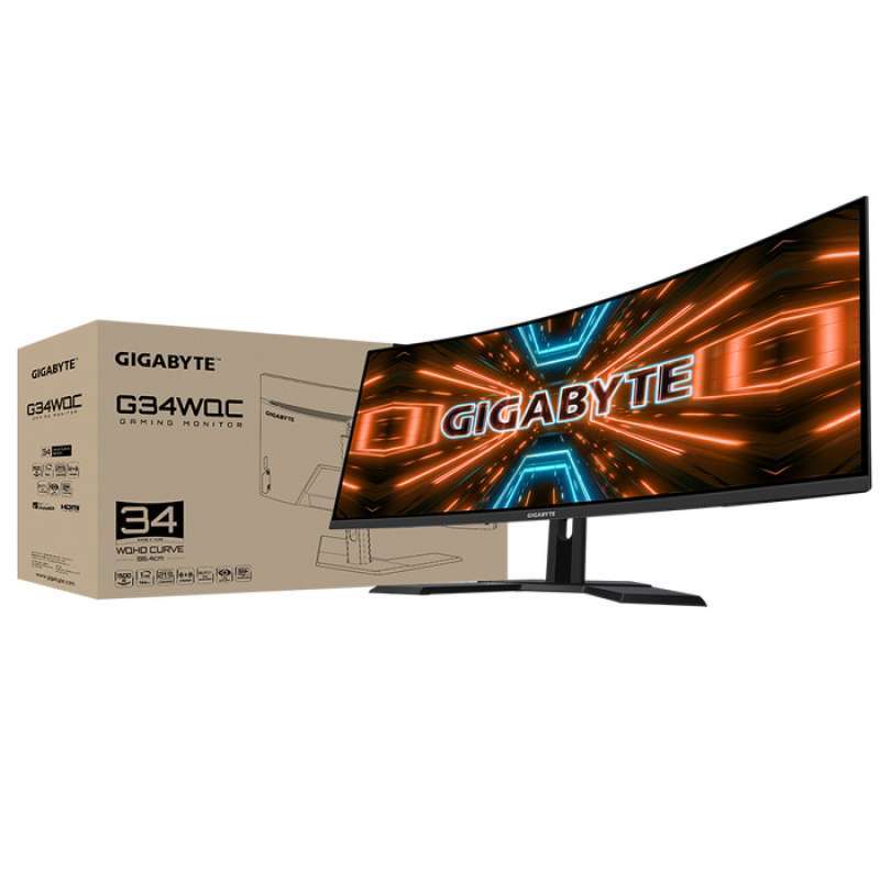 Promo GIGABYTE G34WQC A-EK 34 INCH QHD 165Hz - Curved Gaming Monitor ...