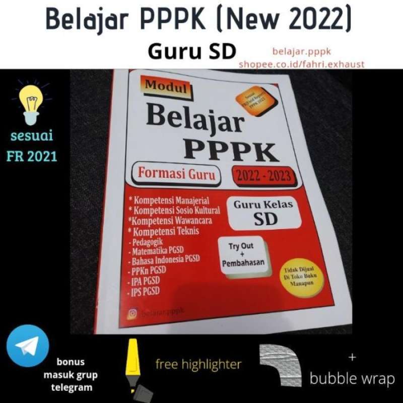 Promo (Guru Kelas NEW tanpa materi teknis) Modul Buku PPPK 2022 Guru SD ...