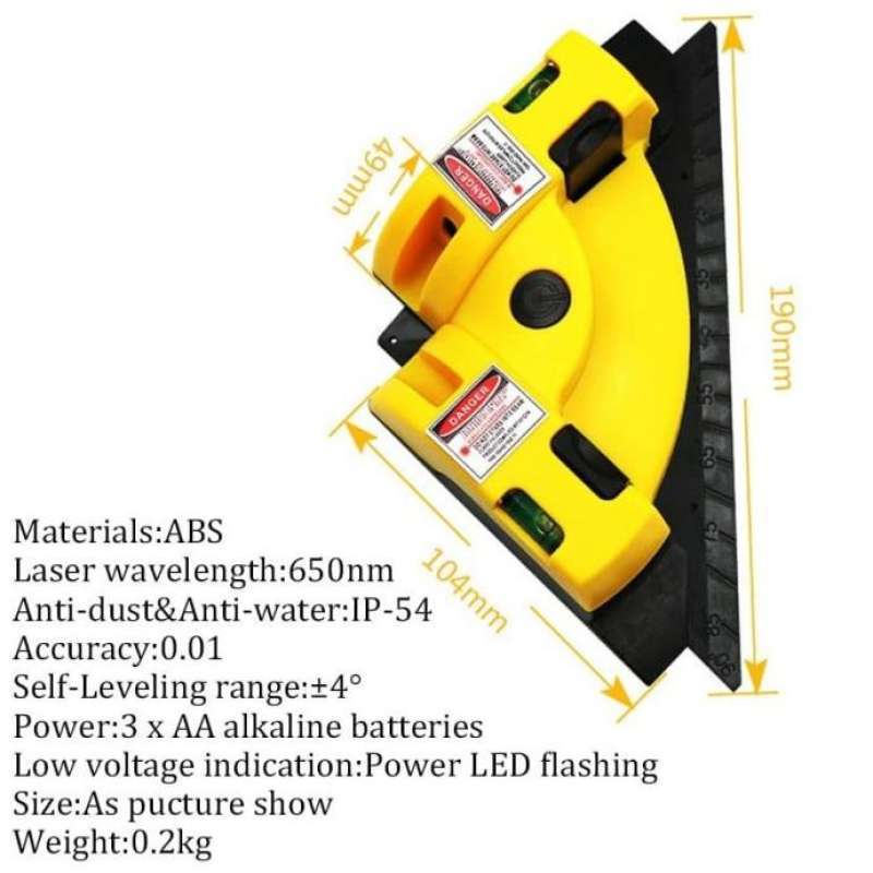 Promo Serbaguna Alat Ukur meteran/waterpass laser siku bangunan 90 ...