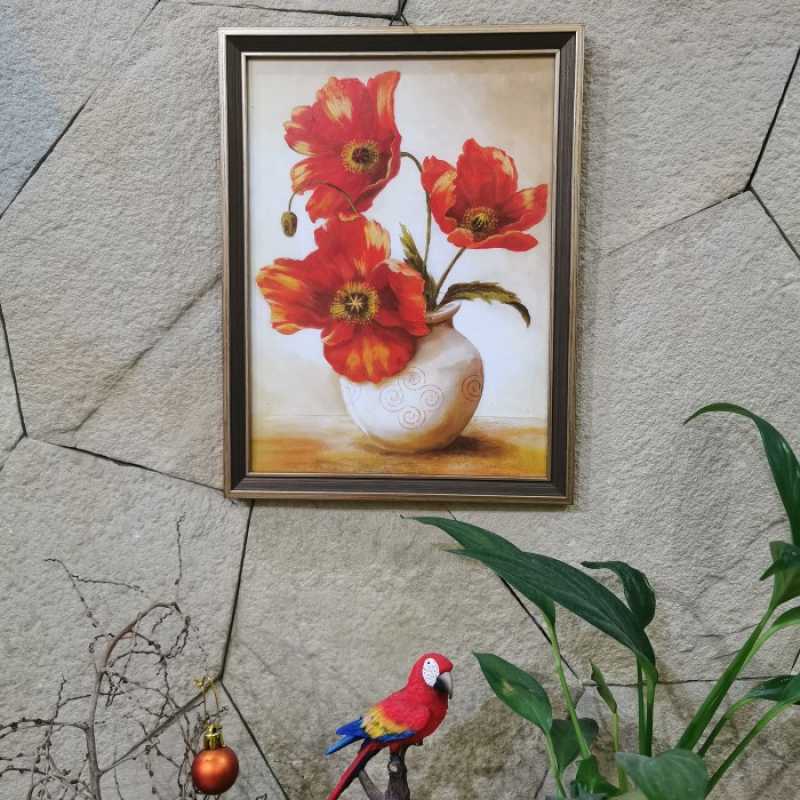 Promo Lukisan Dinding Klasik Bunga Poppy Flower Classic Tanpa Kaca ...