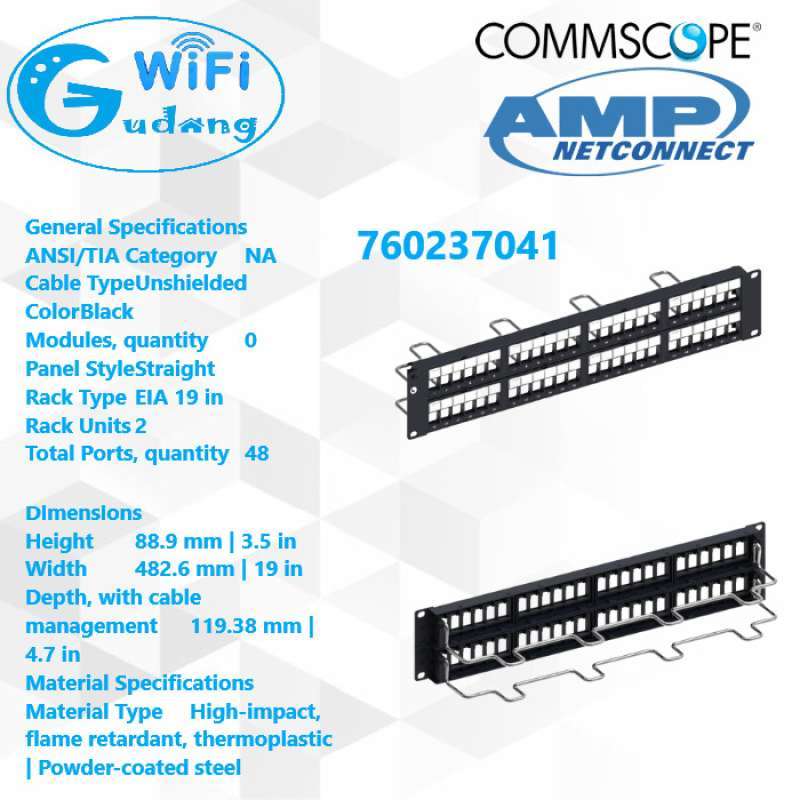 Promo AMP COMMSCOPE 760237041 Discrete Blank Patch Panel 48-Port ...