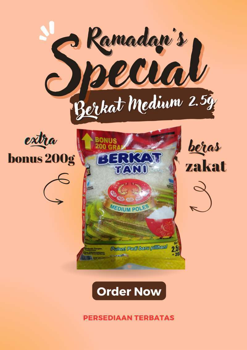 Jual BERAS BERKAT TANI MEDIUM 2.5KG BONUS 200G di Seller Agen Beras ...