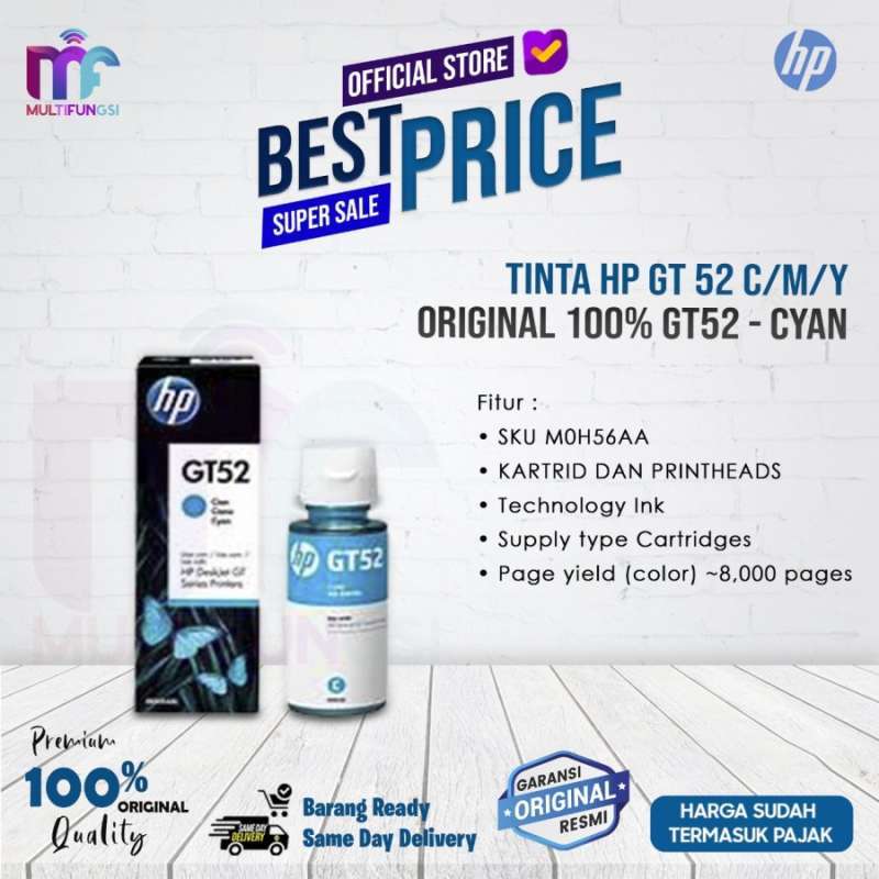Jual Tinta Hp Gt 52 C/m/y | Cyan/magenta/yellow - Original 100% Gt52 Di ...