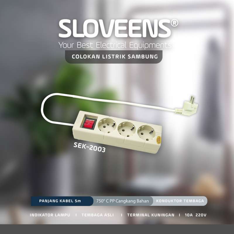 Jual Stop Kontak Colokan Listrik 2 3 4 5 Lubang Panjang Kabel 1,5m 3m 5m Kuningan Dengan Saklar ...