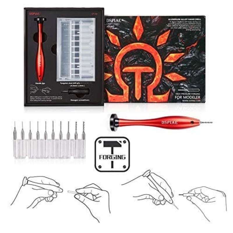 Promo Dspiae At-hd Aluminum Aloy Hand Drill Set - Mokit Tamiya Gundam ...