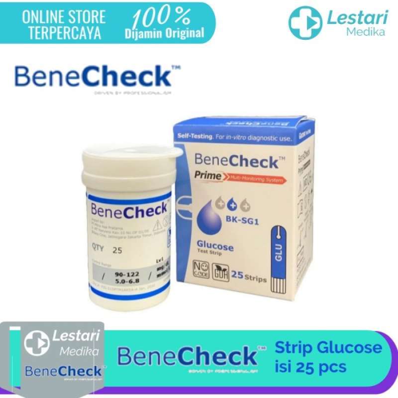 Promo Benecheck 3 In 1 Strip Gula Darah - Blood Glucose Strip Isi 25 ...